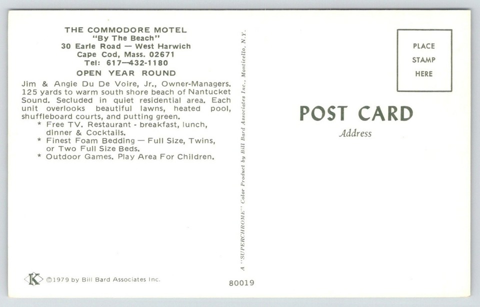West Harwich Cape Cod MA~Commodore Motel~Bathing Beauty Diving Board ...