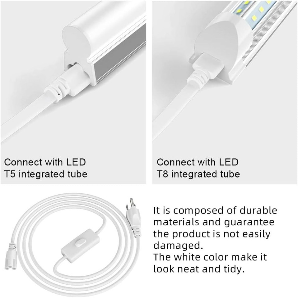 3 Pack 5FT T5 T8 LED Tube Power Extension Cable with On/Off Switch LED ...
