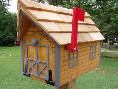 Amish Handmade Handcrafted Rural Mailbox w Flag USPS Dark Gray | eBay