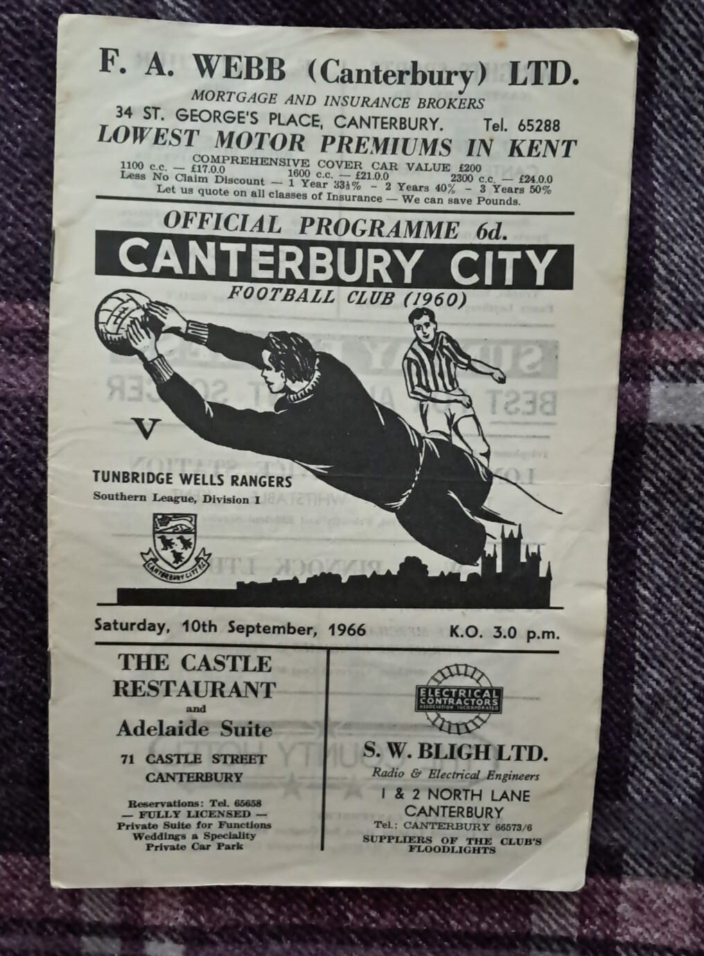 1966/67 Southern League - CANTERBURY CITY v. TUNBRIDGE WELLS | eBay UK