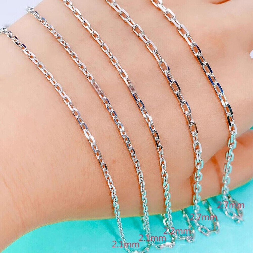 Pure Pt950 Platinum 950 Chain 1.2mm Lucky O Link Necklace 2.7-2.9g 17.9inch | eBay