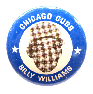 original BILLY WILLIAMS Chicago Cubs 1969 MLBPA baseball pinback button ...