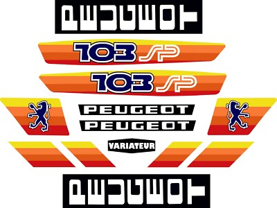 PEUGEOT 103 SP Decal Graphic/kit déco/kit autocollants/stickers origine ...