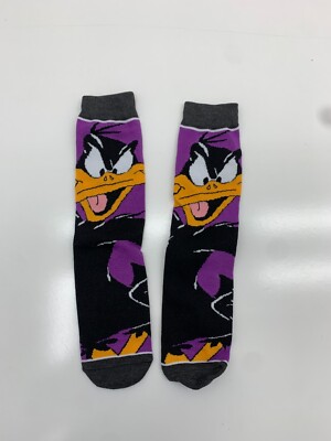 Unisex Adult Black Purple Daffy Duck Graphic Print Socks Size 7-10 | eBay