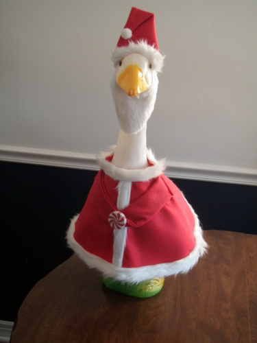 Goose clothes - Xmas Santa Claus suit w/ fur trim & hat lg 24-27" goose ...
