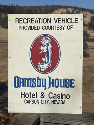 Vintage ORMSBY HOUSE Hotel And Casino Painted Metal Sign | eBay