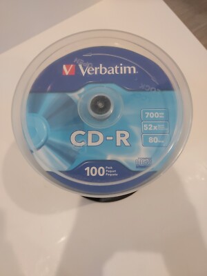 100 Verbatim Cd-R Discs, 700mb 80min, 52x, Spindle, Silver, 94554 New ...