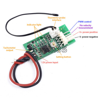 DC 12v 3a 4pin PWM PC CPU Fan Temperature Control Thermostat Speed ...