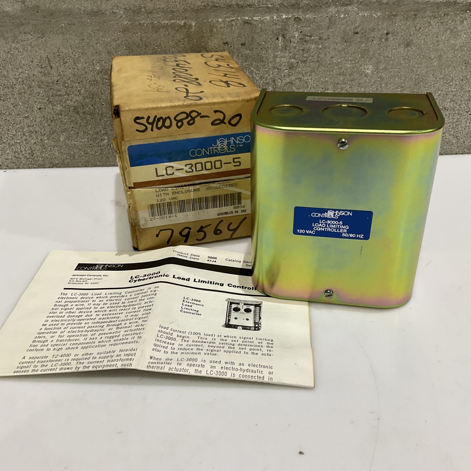 JOHNSON CONTROLS LC-3000-5 P0540088-0020 LOAD LIMITING CONTROLLER ...