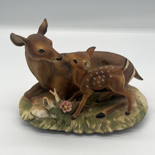 Masterpiece Porcelain HOMCO “By Mother’s Side” DOE & FAWN DEER FIGURINE ...