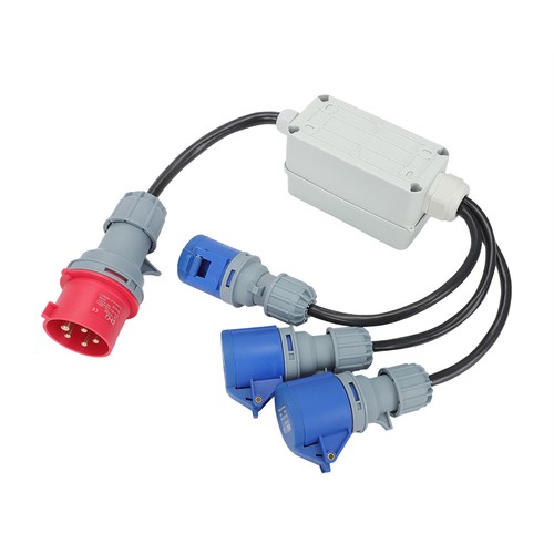 MCB 3 PHASE SPLITTER DISTRIBUTION BOX | 32A to 3x 16A 3 PIN Single ...
