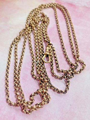 ANTIQUE VICTORIAN ROLLED GOLD LONG GUARD CHAIN 135 CM LONG | eBay UK