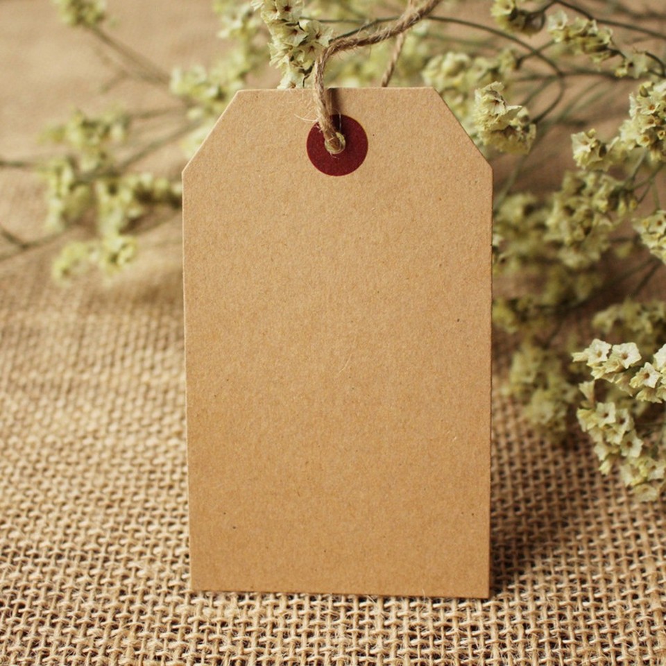 100pcs etichetta d'imballaggio Brown Kraft Paper Tag Etichetta fai da ...