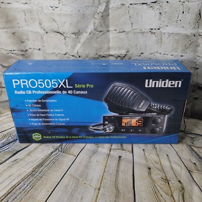 UNIDEN PRO505XL Pro Series 40 Channel Mobile CB Radio Compact Black 4 ...