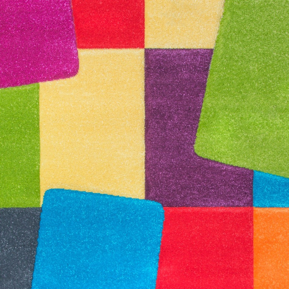 Multi Coloured Rugs Runners Carpet Rainbow Design Mat Hand Carved ...