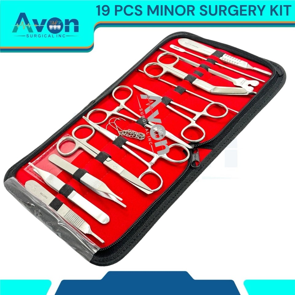 Premium 19 Pcs Minor Surgery Set Surgical Instruments Kit Stainless ...
