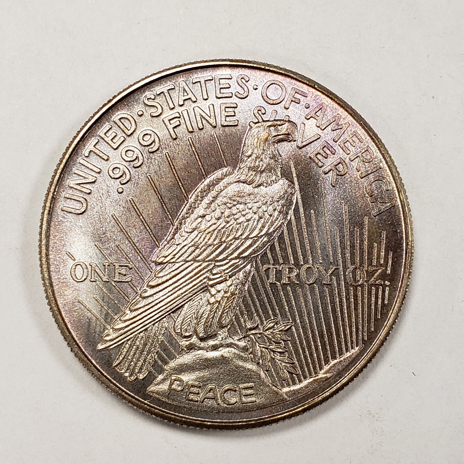 1 oz .999 Silver Round - Peace Dollar Design - Violet Toning - SKU ...