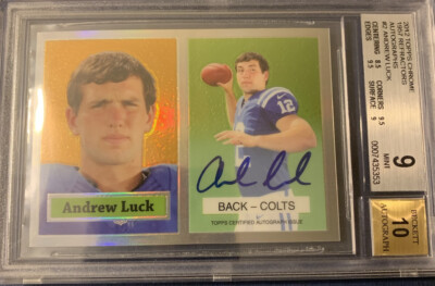 2012 Topps Chrome Andrew Luck Auto RC 1957 Refractor SSP Rookie 9 With ...