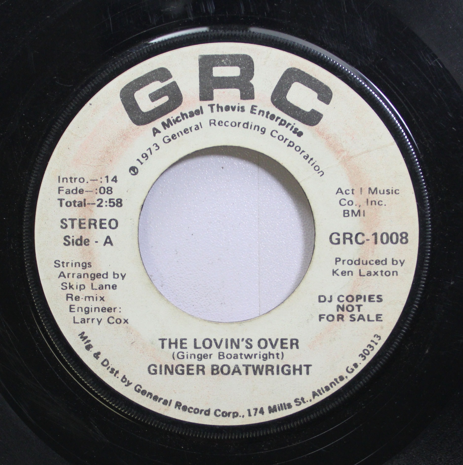 Hear! Country Promo 45 Ginger Boatwright - The Lovins Over / The Lovins ...