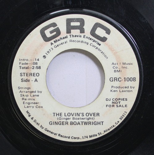 Hear! Country Promo 45 Ginger Boatwright - The Lovins Over / The Lovins ...