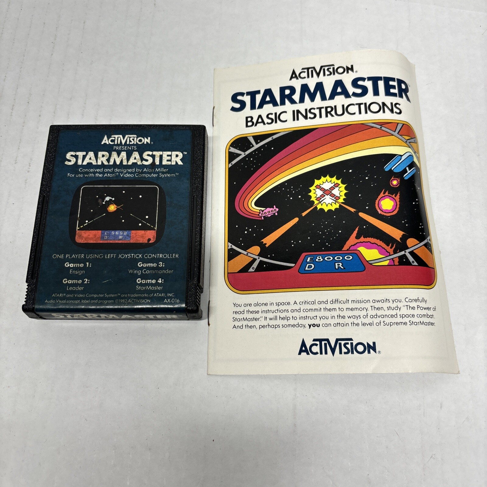 Activision Starmaster Atari 2600 Video Game Cartridge With Instructions ...
