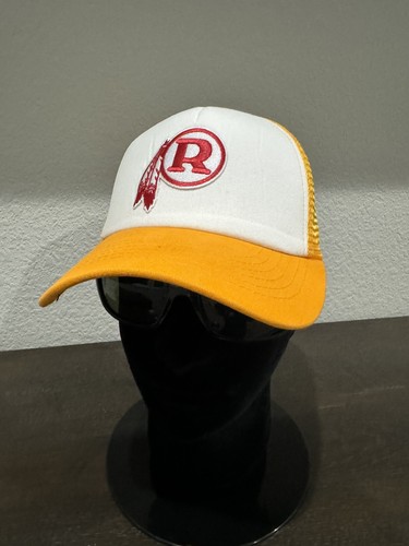 RETRO Throwback Washington Redskins R Helmet Logo Gold Trucker Snapback ...