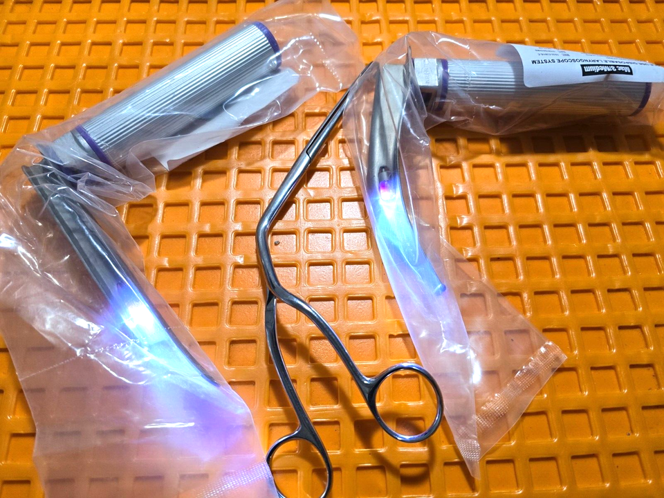 INTUBRITE Laryngoscope Miller+Mac Blade #3 With Medium Handle &- Magill ...