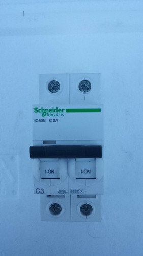 Schneider A9F74203 Acti 9 iC60N MCB Mini Circuit Breaker 2P, 3 A, 6 kA ...