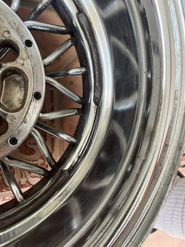 Vintage Cragar STAR WIRE Chrome Gold 14”x7” 4.75 Lug Bolt 30 Spoke Rim ...