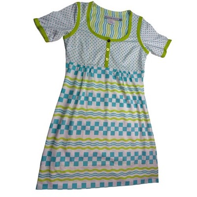 Gretchen Scott Women's Checkerboard Dress Green Blue White Size M ...