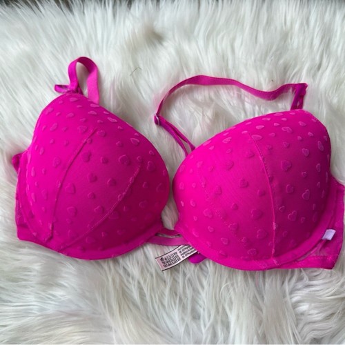 Victoria’s Secret Hot Pink Heart Textured Push Up Bra | eBay