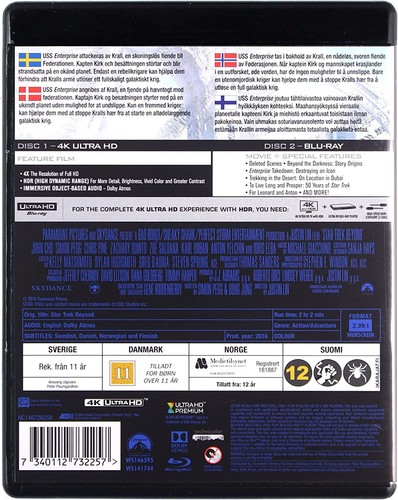 Star Trek Beyond 4K (Dutch subtitles) (Blu-ray) Chris Pine (UK IMPORT ...