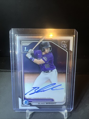 2024 Bowman Draft - Chrome Prospect Autographs Blake Wright #CPA-BW (AU ...