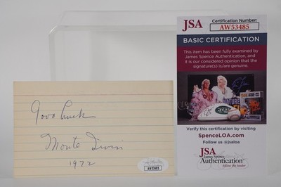 Monte Irvin signature index card AUTOGRAPHED with COA #R387 | eBay