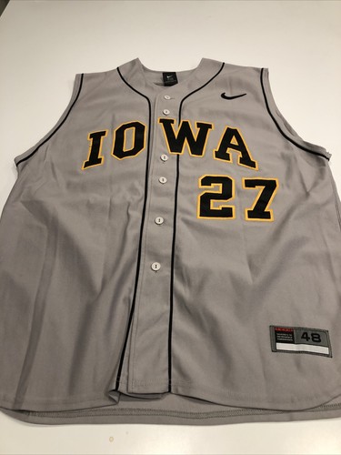 Game Worn Used Iowa Hawkeyes Baseball Jersey Nike Vest Size 48 #27 | eBay