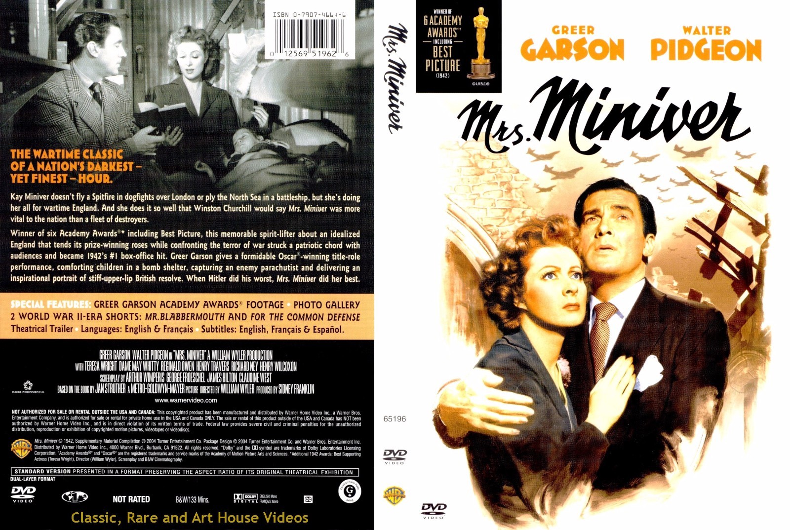 Mrs. Miniver ~ DVD ~ Greer Garson, Walter Pidgeon (1942) 12569519626 | eBay