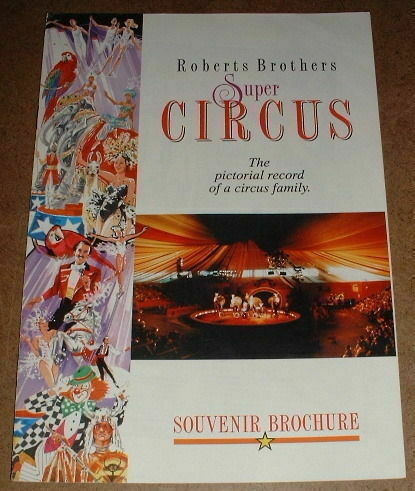 PROGRAMME CIRQUE/CIRCUS PROGRAM 1991/92 ROBERTS BROTHERS SUPER CIRCUS ...
