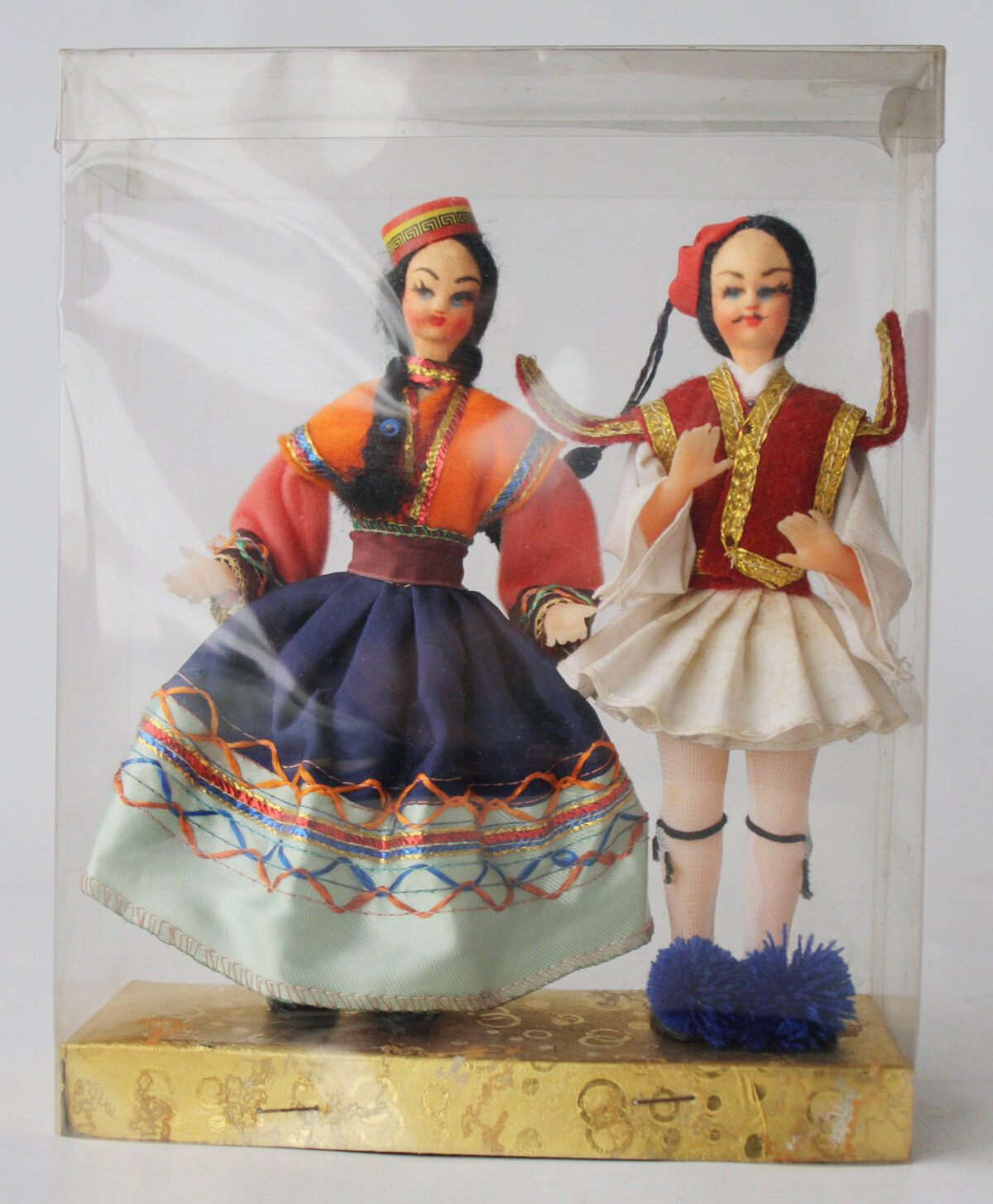 VINTAGE 60'S TSOLIAS EVZONAS FOLKLORE FIGURE 8" DOLLS 1821 GREEK ...