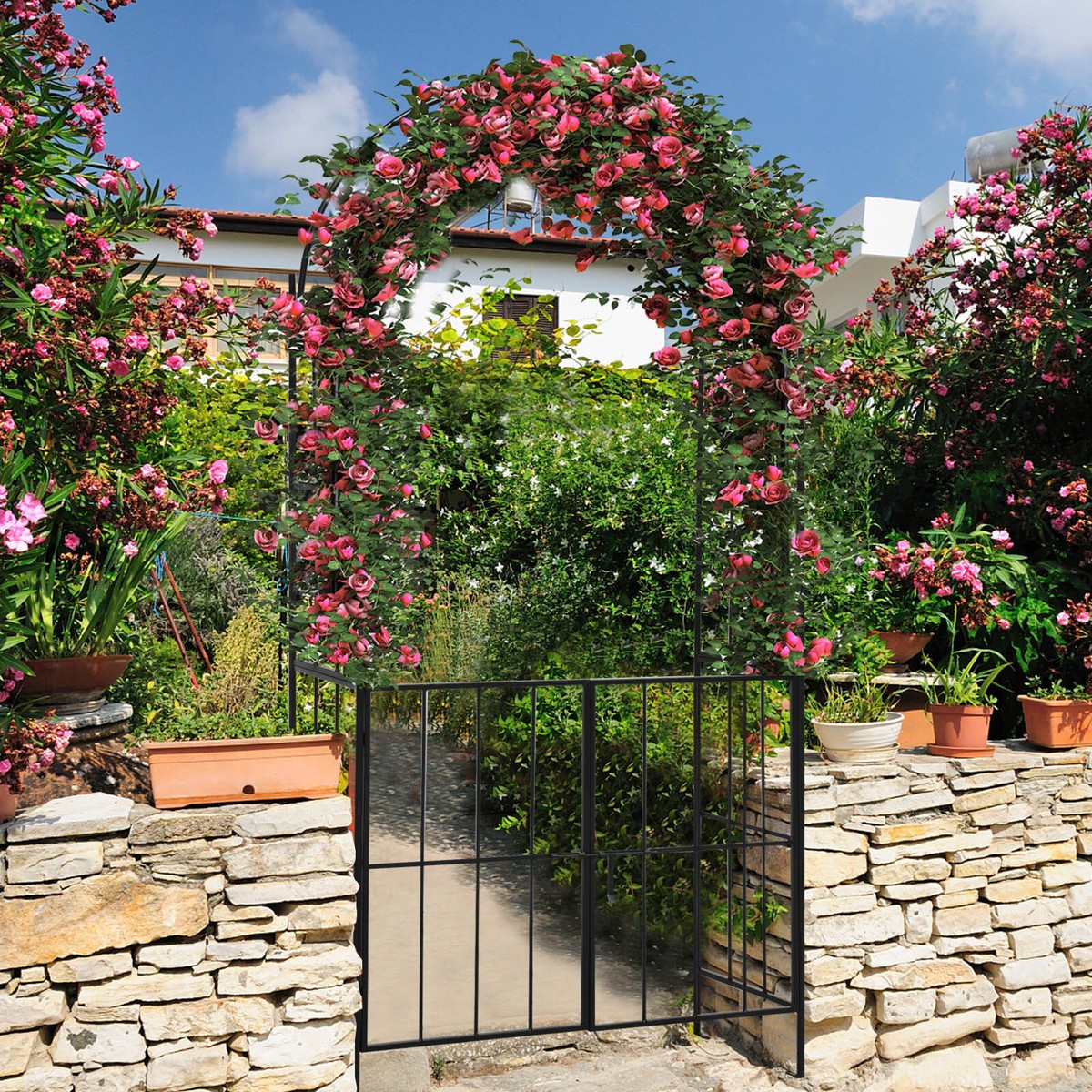 Archway With Gate Garden Trellis 149 Garden Arch Trellis Stock Photos,