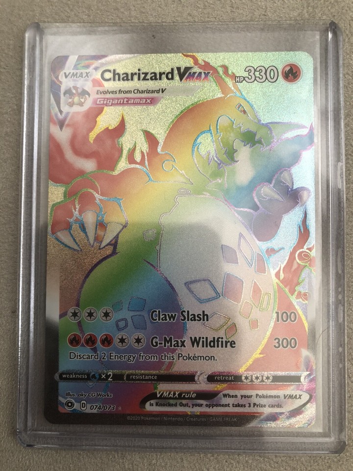 Hyper Rainbow Rare Charizard Vmax 74/73 Champions Path IN HAND PACK ...