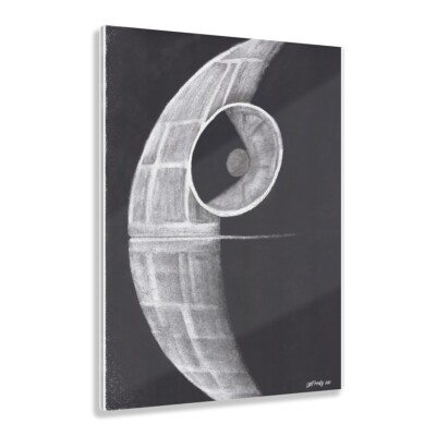 Death Star -- Abstract Charcoal Sketch. Floating in Acrylic frame. | eBay