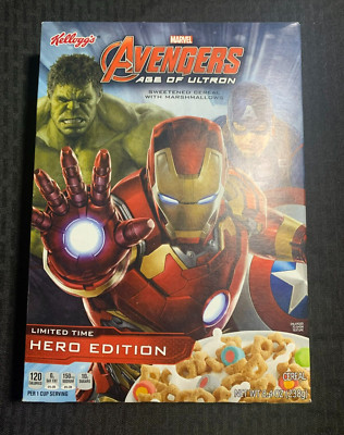 2015 AVENGERS AGE OF ULTRON Kellogg's / Marvel Cereal BOX ONLY Empty ...