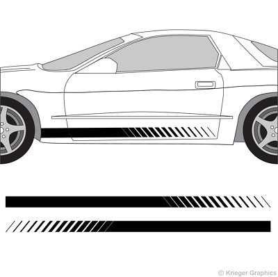 Faded Rocker Panel Racing Stripes 3M Vinyl Decals for Pontiac Firebird ...