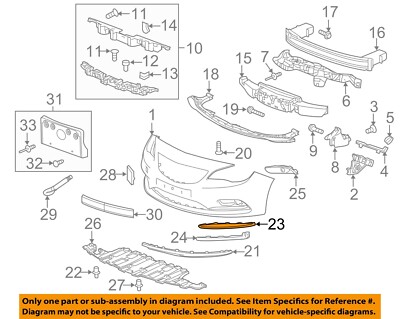 GM OEM 16-19 Cascada Bumper Components-Outer Molding 13372329 | eBay