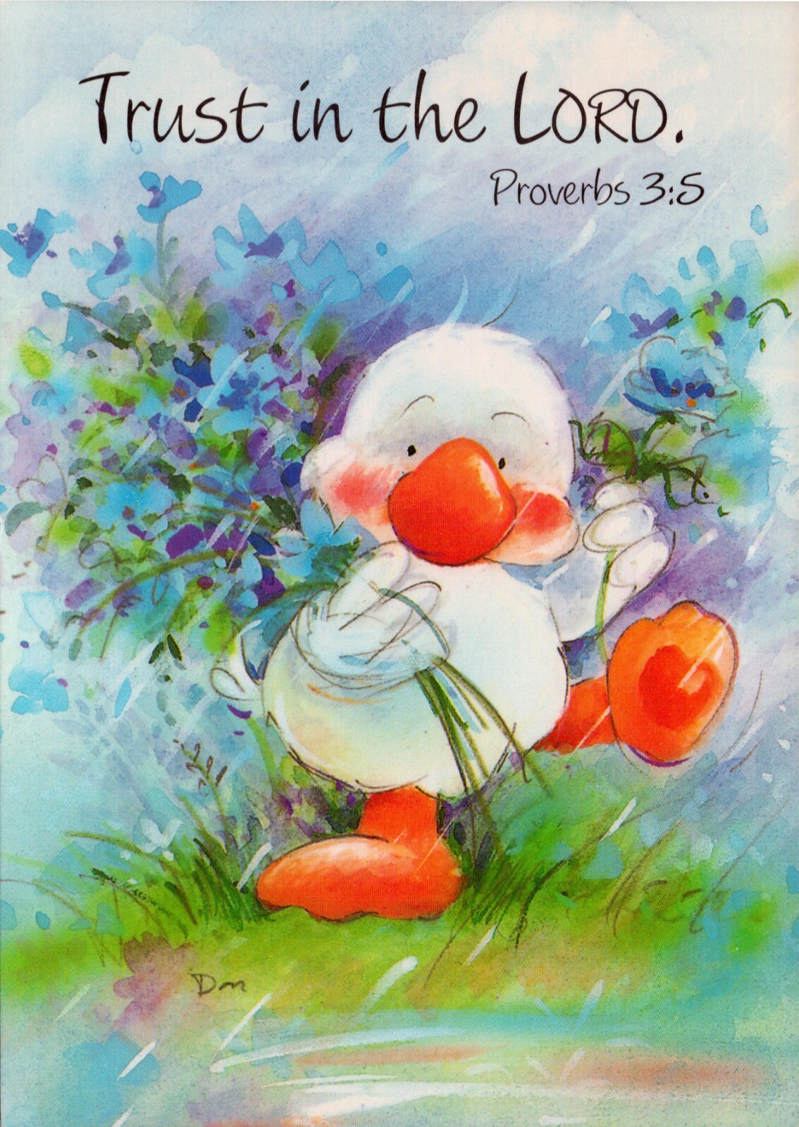 Postcard Religious Trust in the Lord Proverbs 3:5 duck nature Canada ...