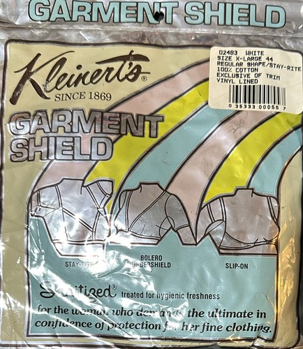 Garment Shields By Kleinert’s X LARGE 44 White Cotton Vinyl Lined NEW ...