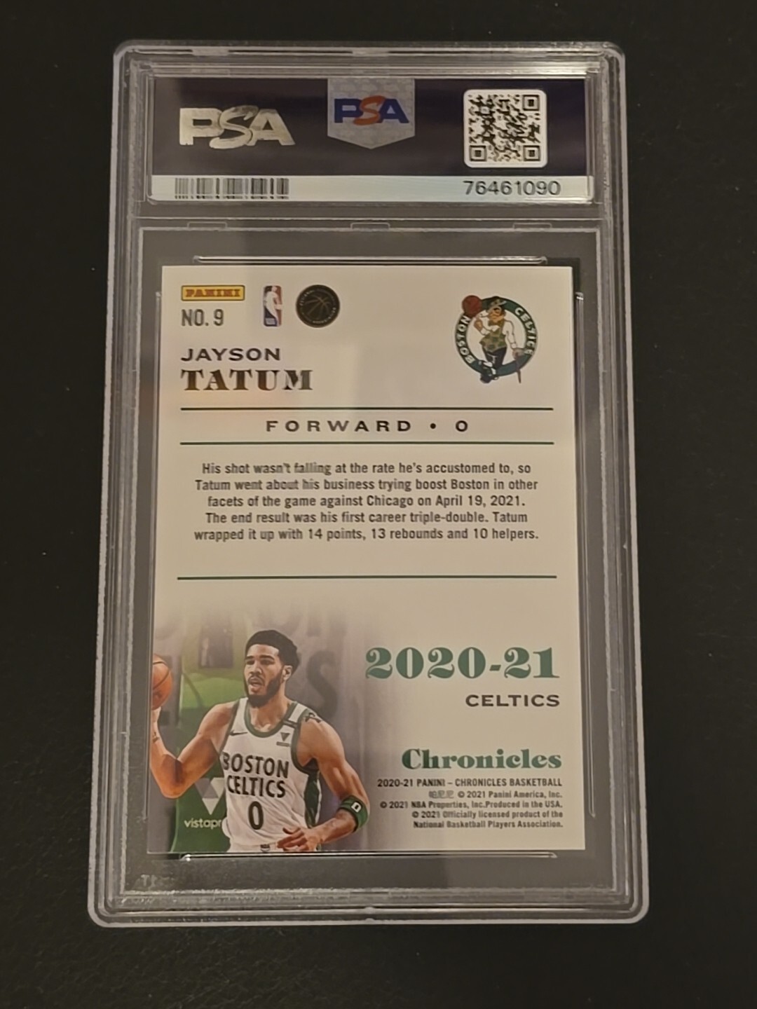 2020 Panini Chronicles #9 JAYSON TATUM Green Variant - PSA 10 - Color ...