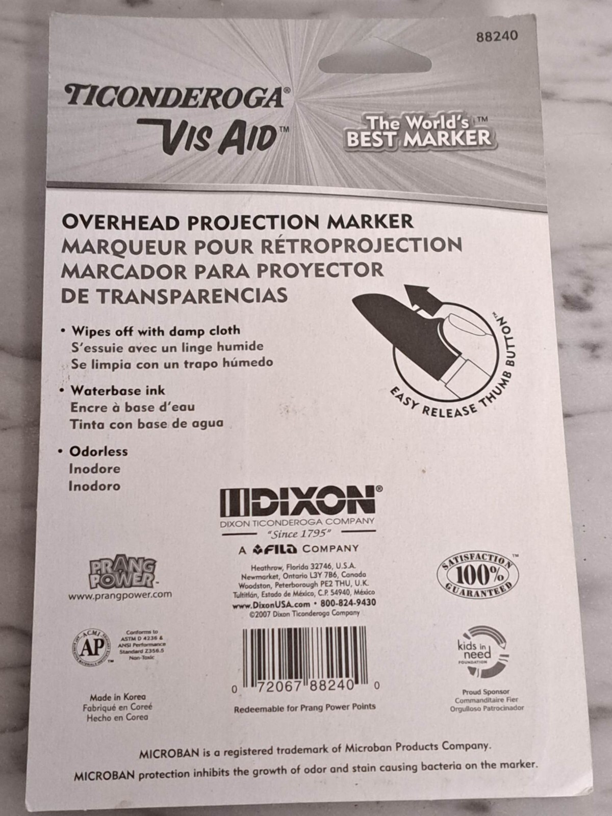 Ticonderoga Vis-aid Overhead Projector Transparency Markers 4 Fine ...