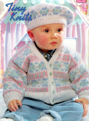 Baby Knitting PATTERNS Sweaters Hats Booties Beret Fair Isle Lacy 6-18 ...
