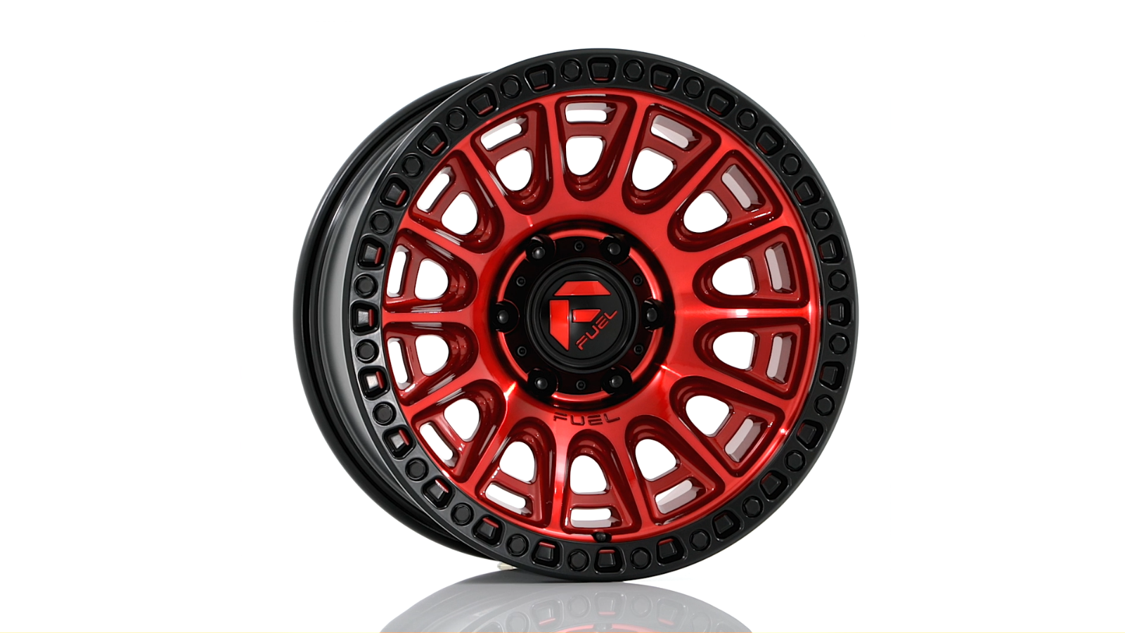 Set 4 17" Fuel D834 Cycle 17x9 5x5 1mm Wheels Candy Red Black Ring For ...